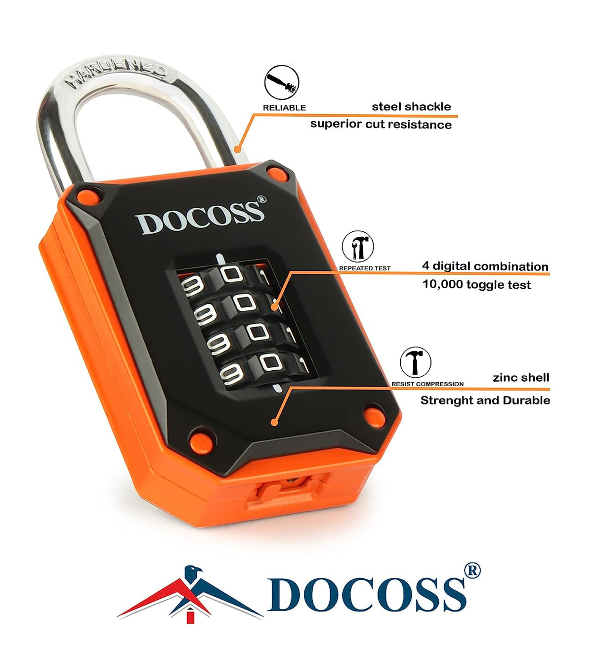 DOCOSS Strong Number Locks for Door / Combination Lock Padlock / Door